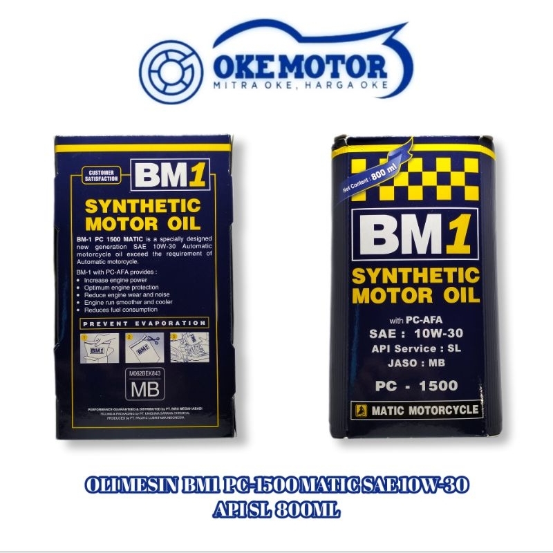 Jual Oli Mesin BM1 PC-1500 Matic SAE 10w-30 800ML | Shopee Indonesia