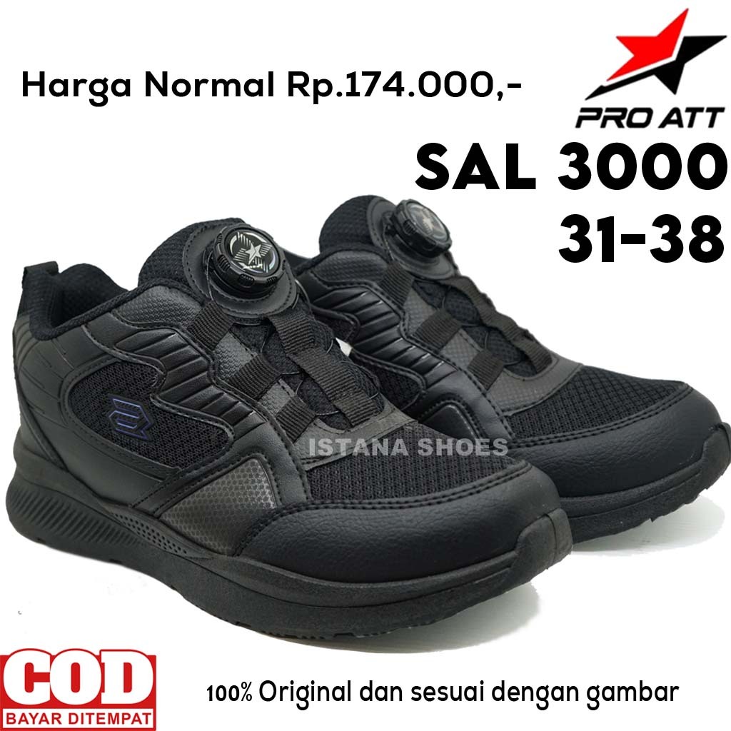 Jual Sepatu Sekolah Anak Laki Laki Perempuan Cowok Cewek TK SD SMP PRO ATT SAL 3000 Spin Putar ...