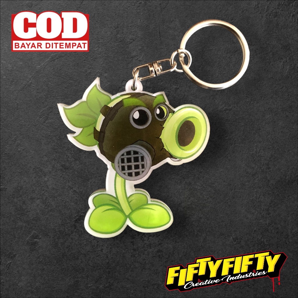 Jual Gantungan Kunci Karakter REPEATER MASK Plants Vs Zombies Keychain ...