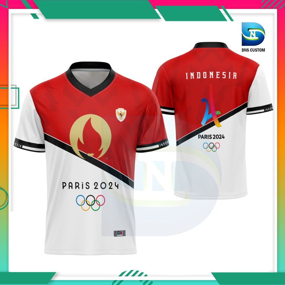 Jual Kaos Timnas Indonesia Olimpiade Paris 2024 Free Tambah Nama Baju ...