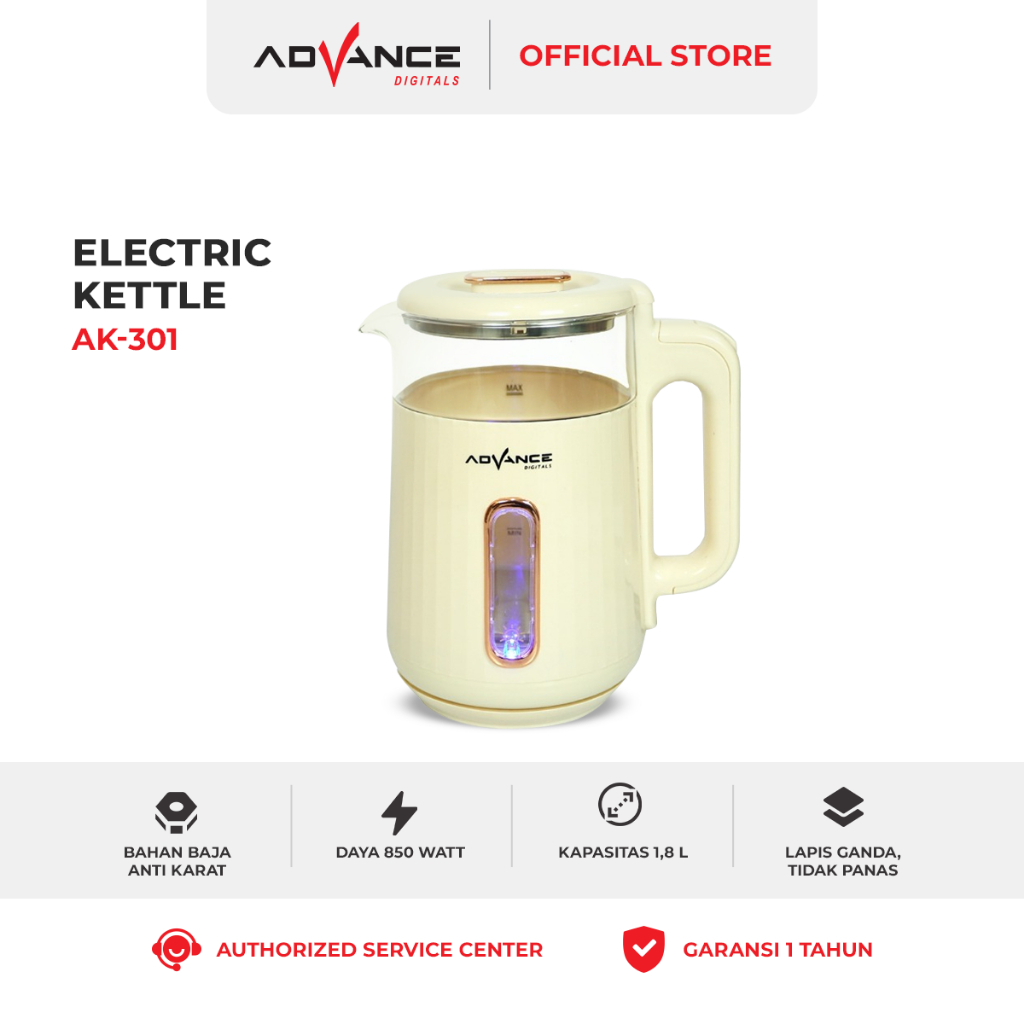 Jual Advance AK-301 Teko Listrik Kaca 1,8 Liter Garansi Resmi 1 Tahun ...