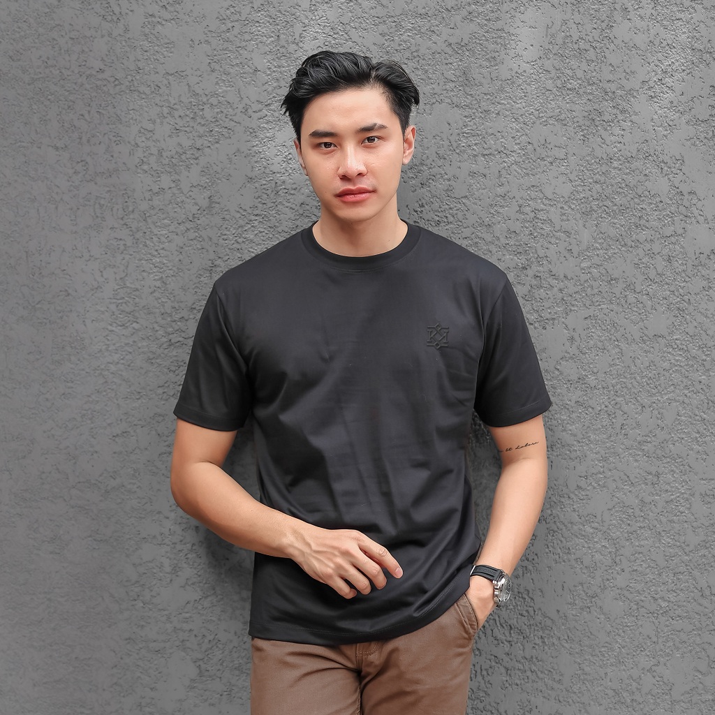 Jual KREST Baju Kaos Basic Hitam Jet Black Signature Logo Regular ...