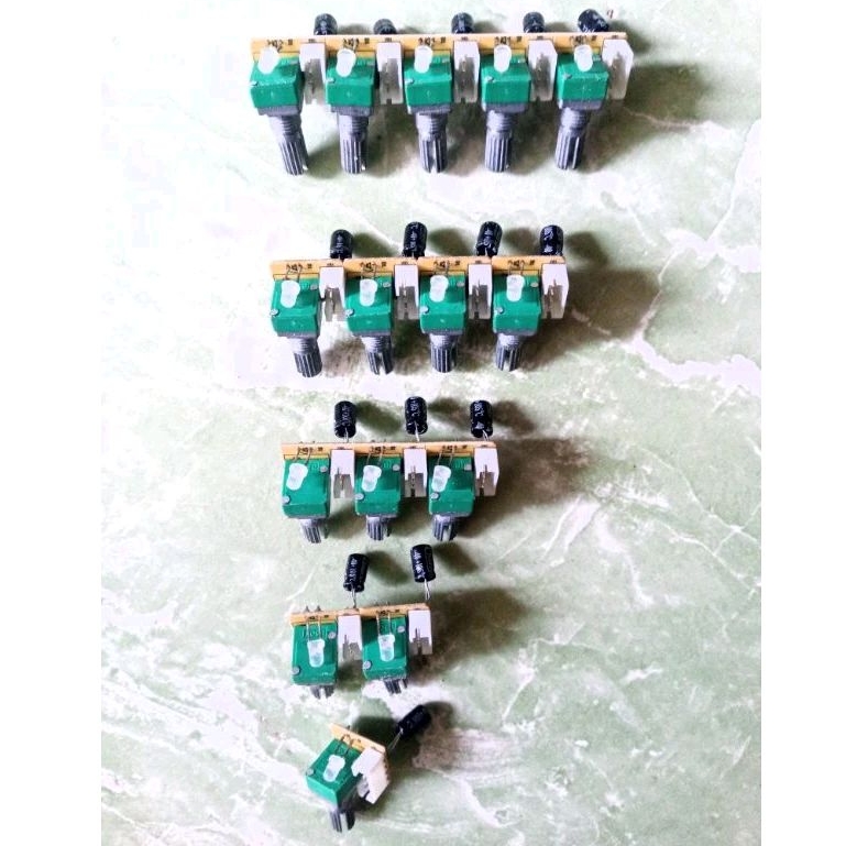 Jual Saklar Potensio B50K Stereo Mixer Volume Mic Bass Echo PCB Type ic ...