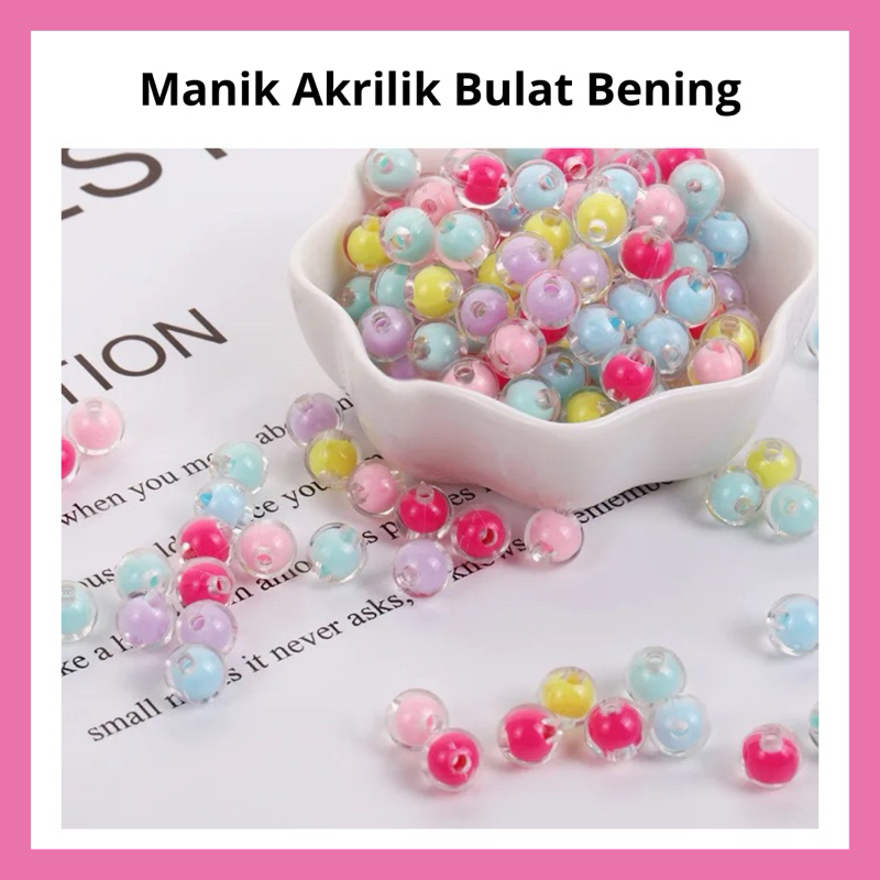Jual Manik Akrilik Bulat Bening 15gram ukuran 8mm 10mm 12mm | Shopee ...