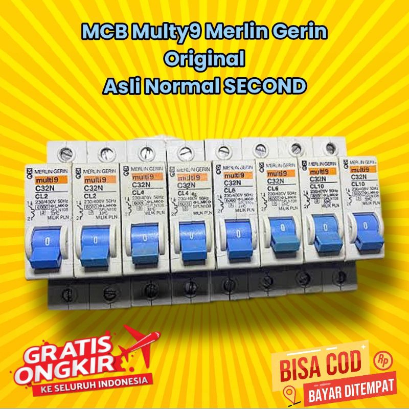 Jual MCB Merlin Gerin Multi9 1 phase 2/4/6/10/16/20/25/32/35 Ampere Second/Bekas Copotan ...