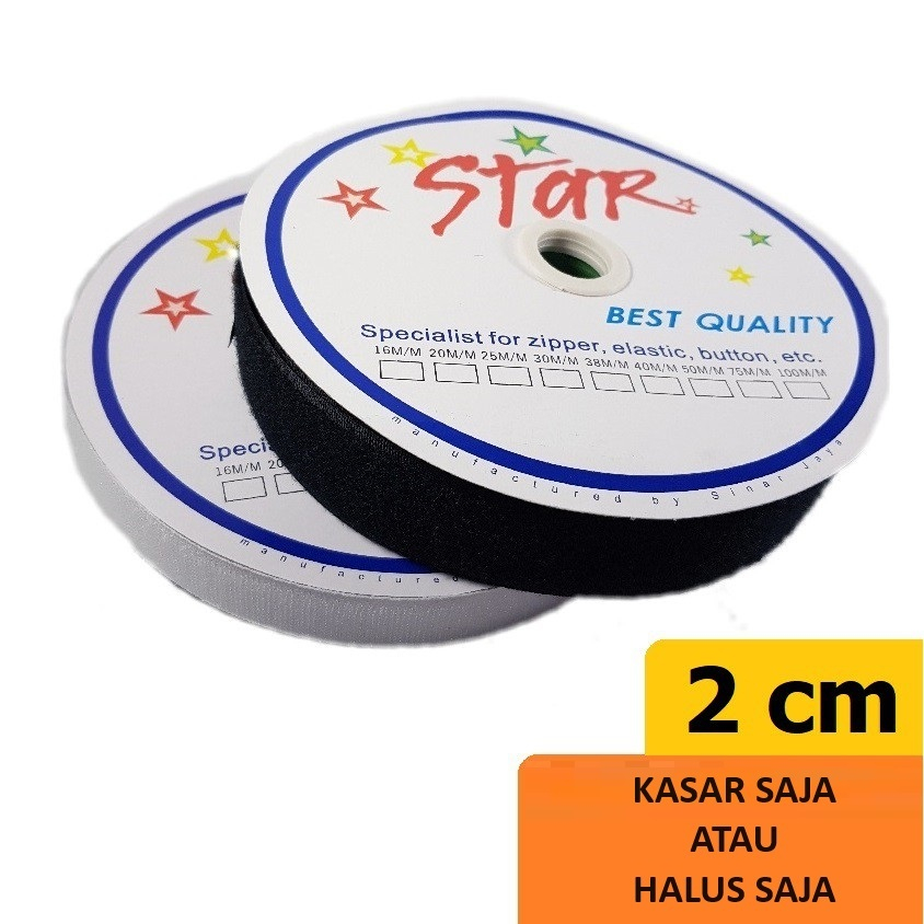 Jual Velcro Sebelah (Kasar/Halus Saja) 20mm/2cm/3/4inch @18 meter ...