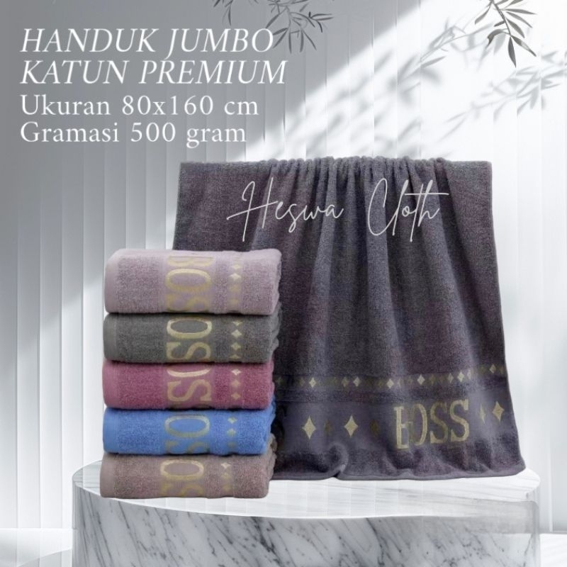 Jual BOSS HANDUK KATUN JUMBO PREMIUM 80X160 CM/ HANDUK JUMBO /HANDUK ...