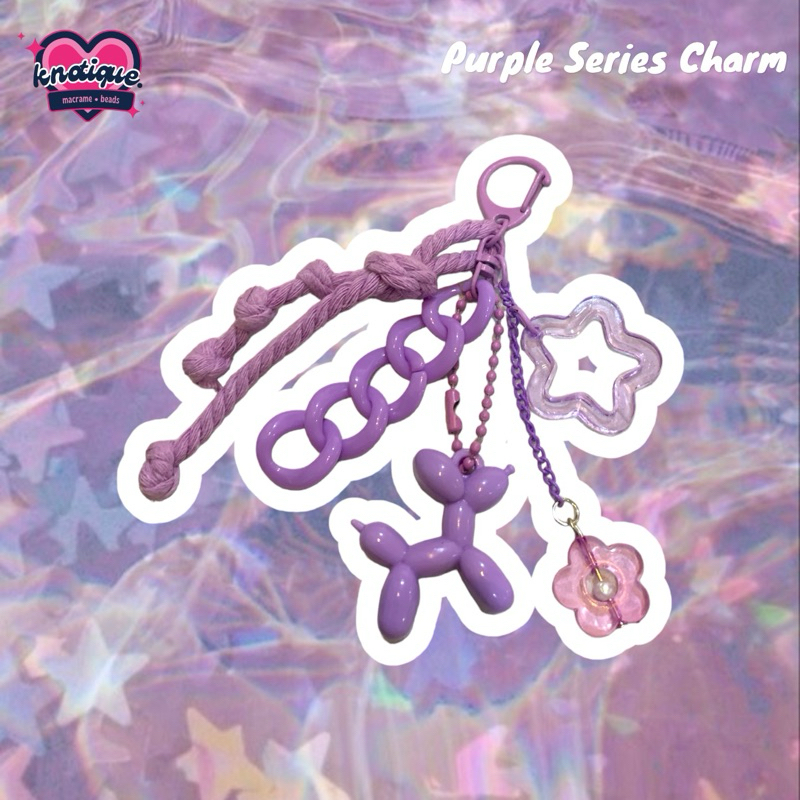 Jual [Purple Charm Series] Macrame Keychain by knotique./Custom ...