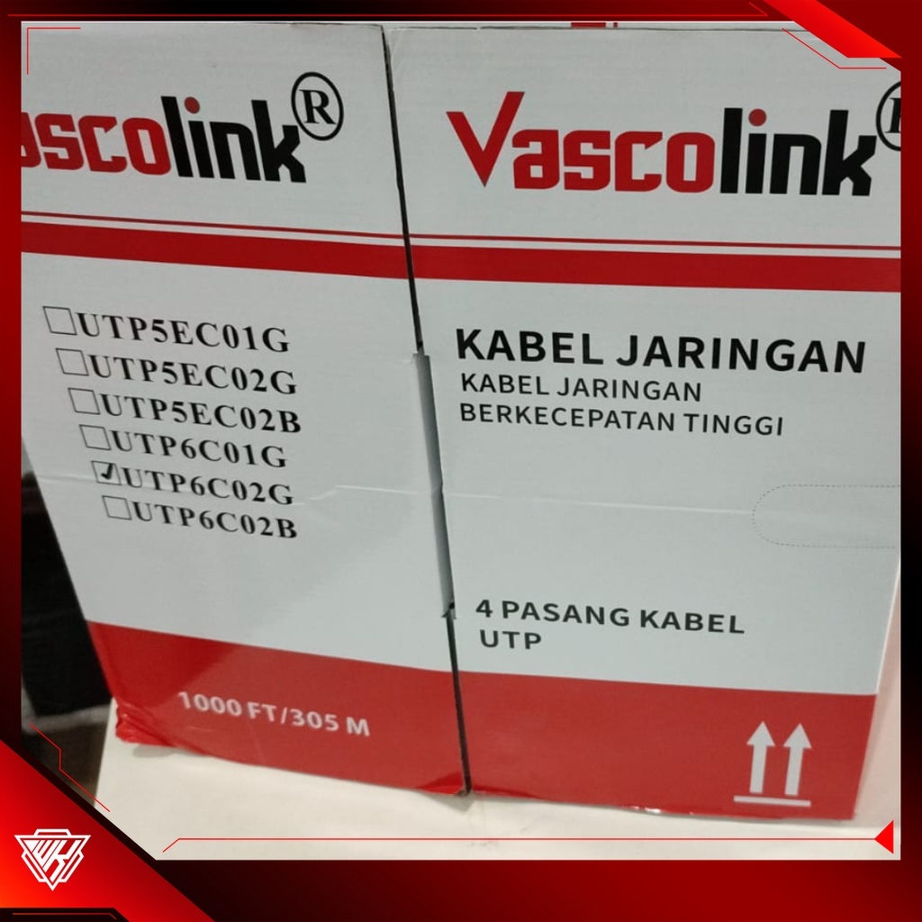 Jual UTP6C02G Vascolink Kabel UTP Lan Gigabit Cat-6 Cable UTP Cat-6 ECERAN KABEL PERMETER ...