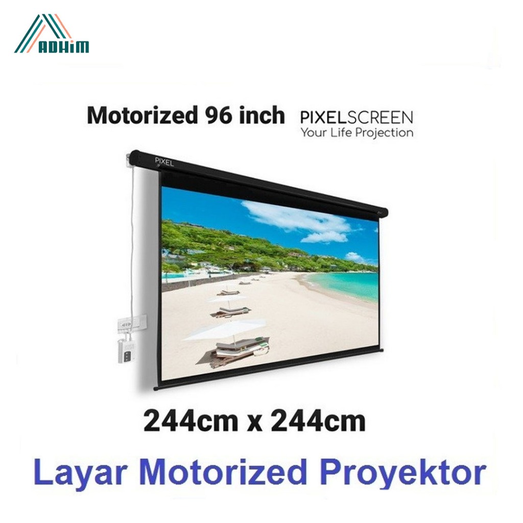 Jual Pixel Layar Proyektor 96 Inch Motorized Remote Otomatis | Shopee ...