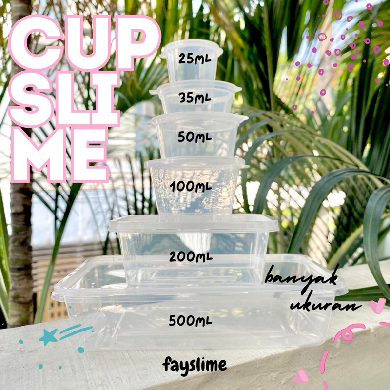 Jual CUP SLIME 25ml 35ml 50ml 100ml 200ml 500ml | cup plastik | wadah plastik | cup puding ...