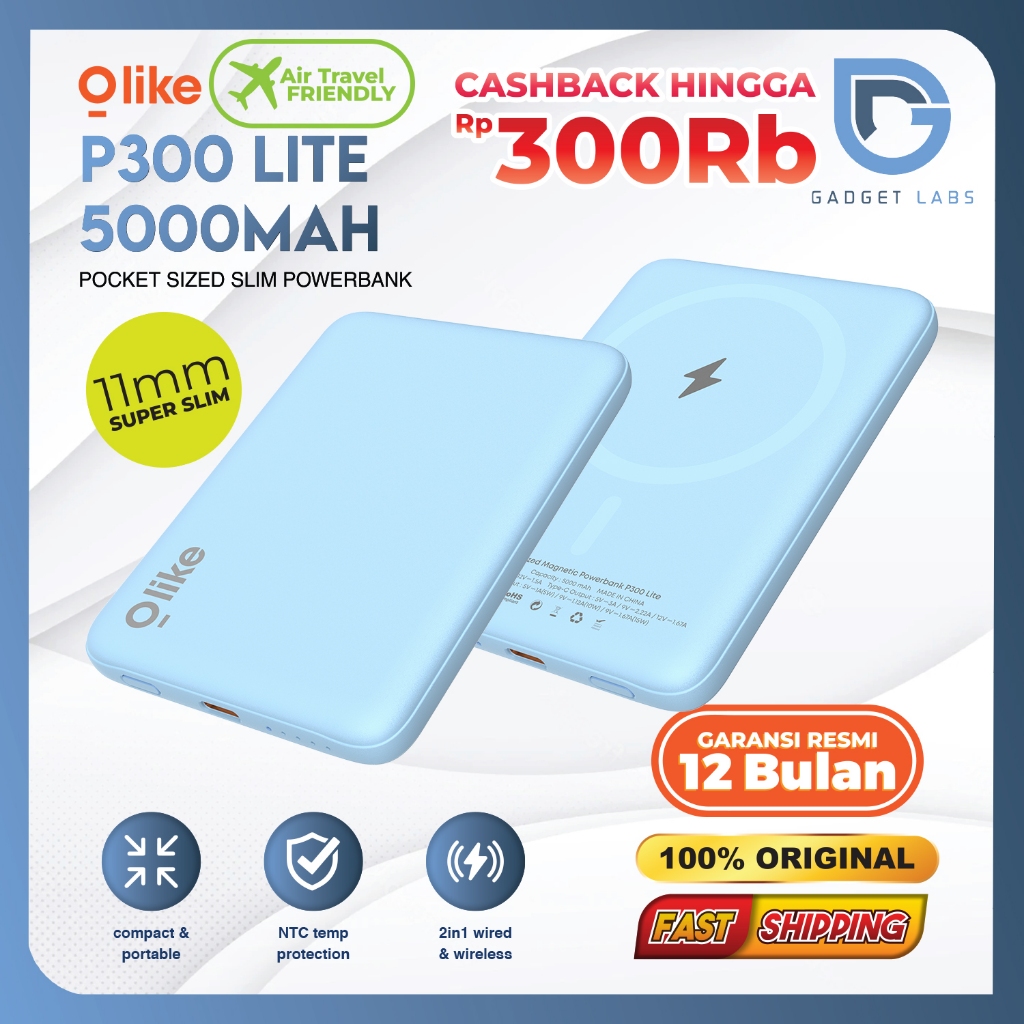 Jual Olike P300 Lite Power bank Powerbank 5000mAh | Slim & MagSafe ...