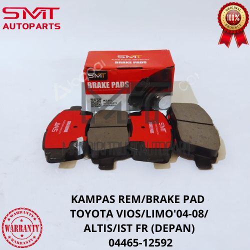 Jual BREAKE PAD TOYOTA KAMPAS REM DEPAN VIOS/LIMO '04-08/ALTIS/IST FR ...
