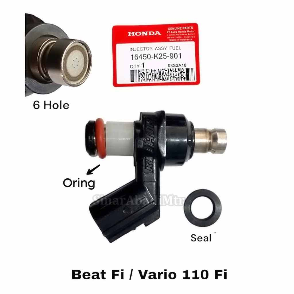 Jual Injektor Injector Beat FI Scoopy Vario 110 Spacy F1 K25 6 Hole ...