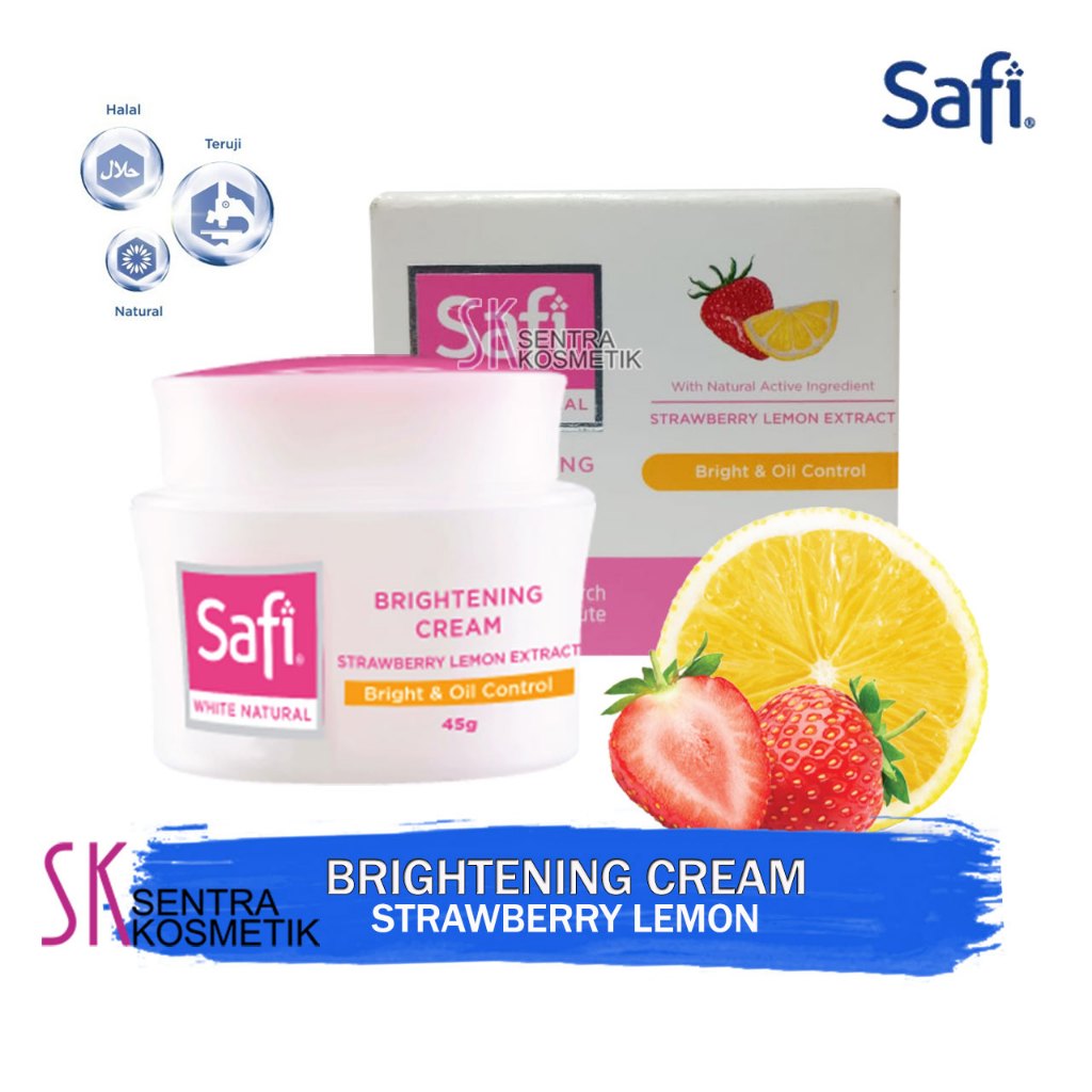 Jual SAFI White Natural Brightening Cream Strawberry Lemon Oily Skin ...