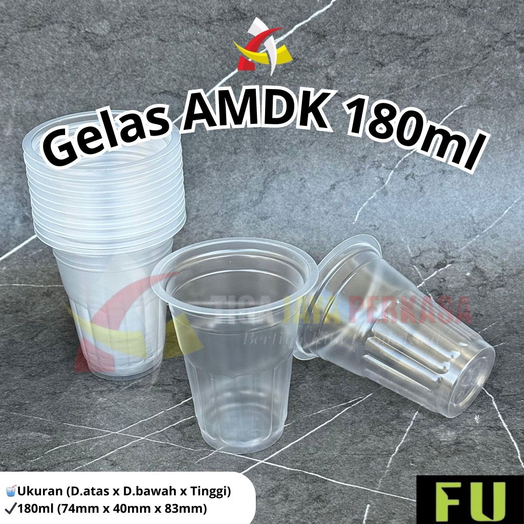 Jual Gelas Plastik AMDK 180ml FU / Gelas Aqua / Cup AMDK @50pcs ...
