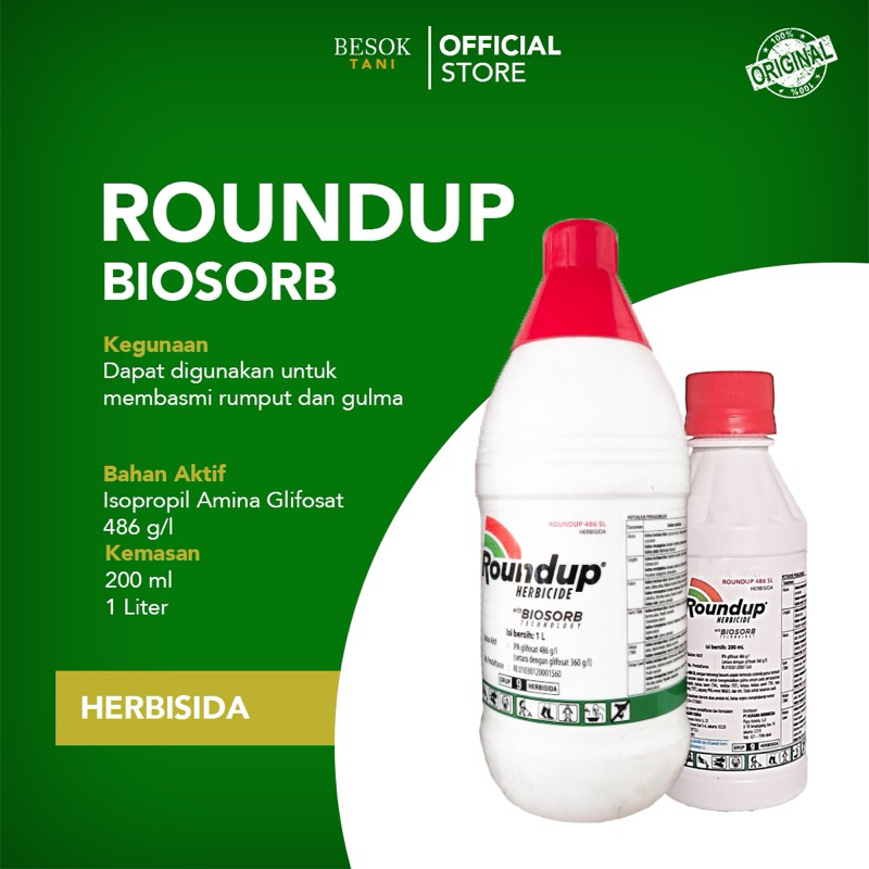 Jual ROUNDUP BIOSORB 486 SL | Herbisida Pembasmi Gulma Rumput Alang ...
