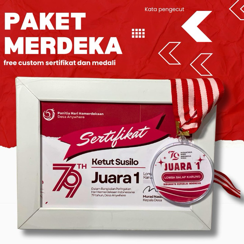 Jual WORDGIFT Medali Akrilik Custom Plus Sertifikat Penghargaan spesial ...