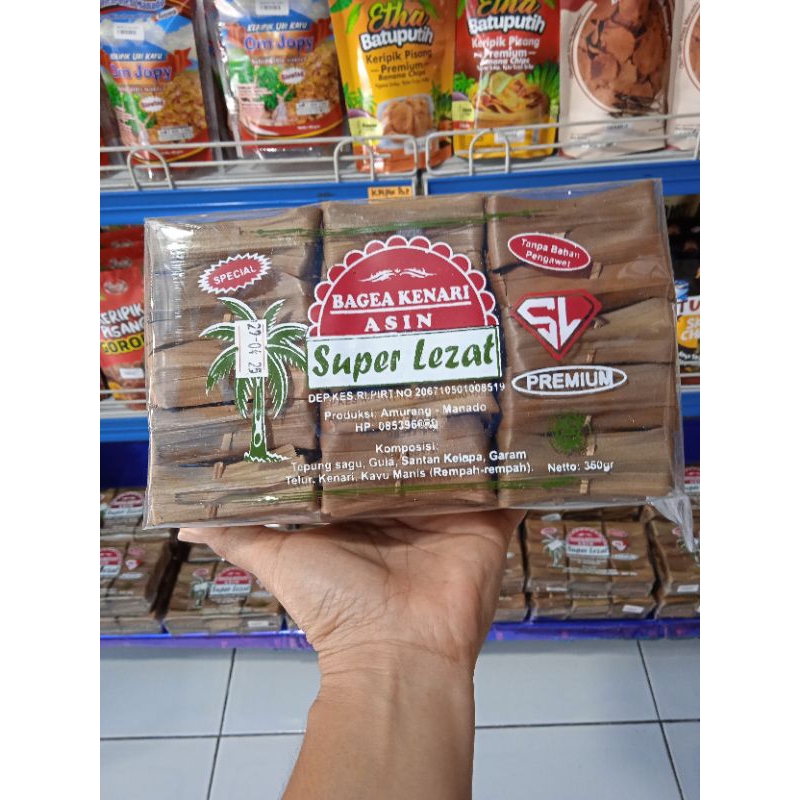 Jual Bagea Kenari Asin Merk Super Lezat Oleh Oleh Khas Manado 360 gram ...