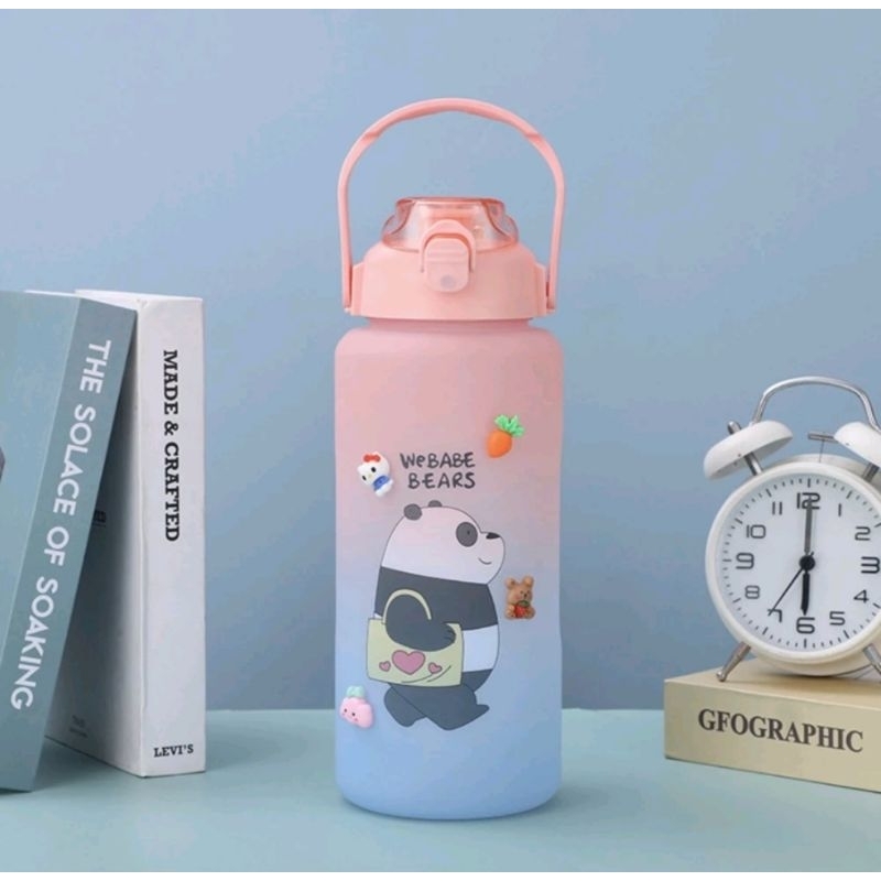 Jual botol gradasi 2L botol gradasi karakter panda sudah free stiker 3D ...