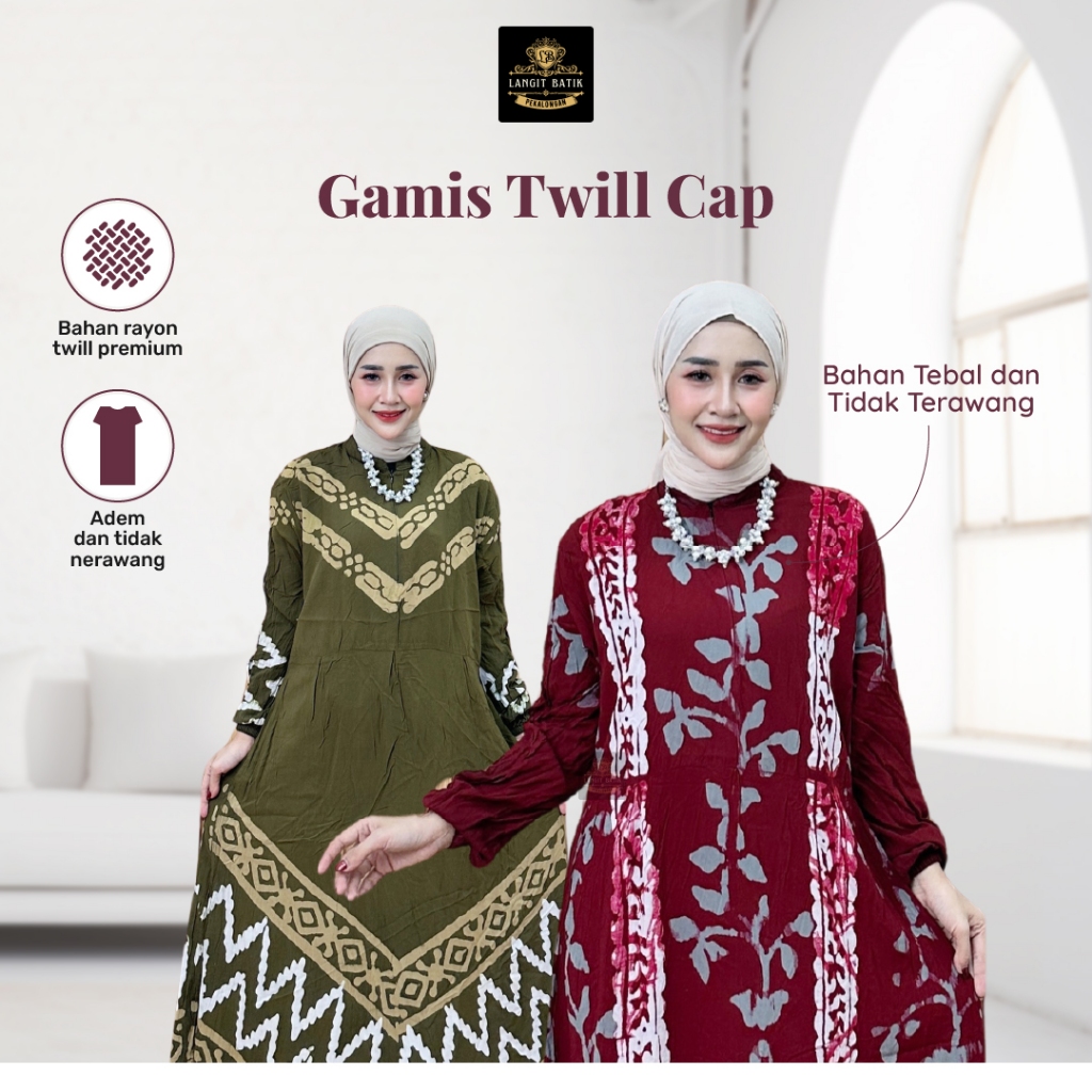 Jual Gamis Rayon Twill Motif Batik Cap Anti Kusut Tidak Nerawang ...
