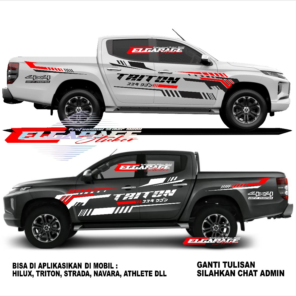 Jual Stiker sticker mobil triton cutting stiker body samping mobil ...