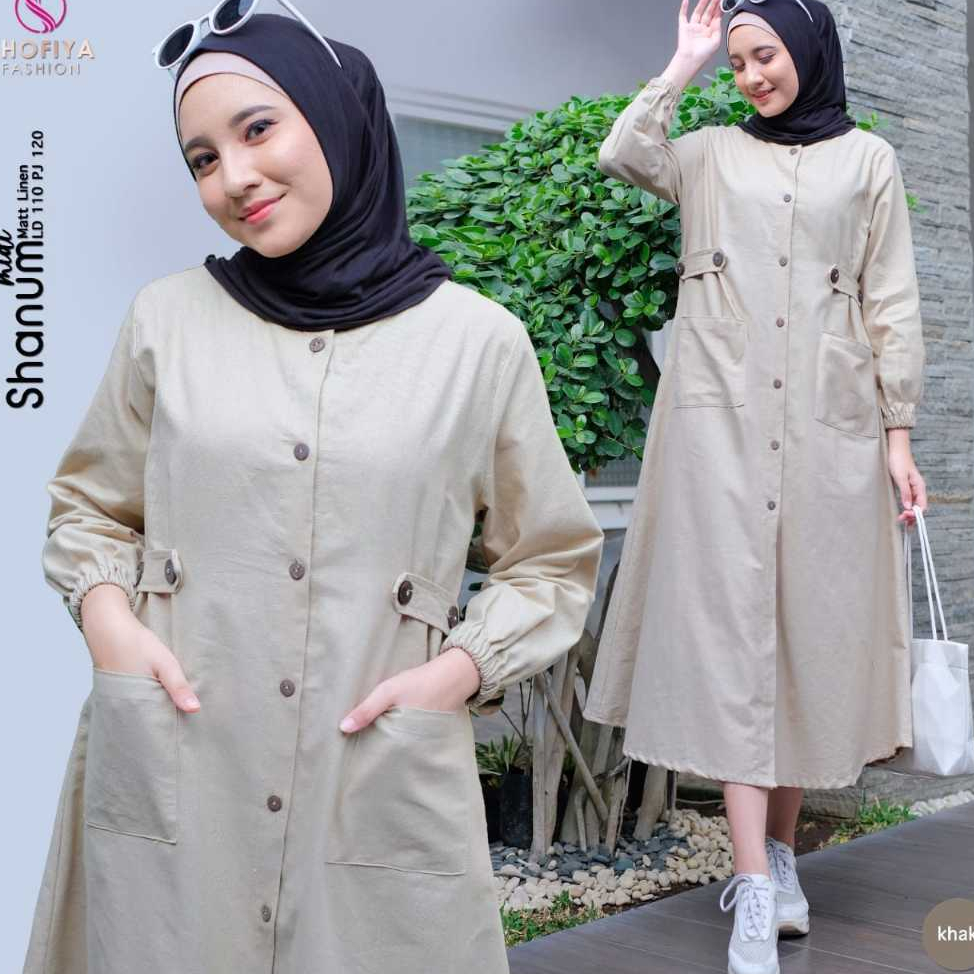 Jual SHANUM GAMIS MIDI DRESS WANITA KEKINIAN STYLE CANTIK Gamis Model ...