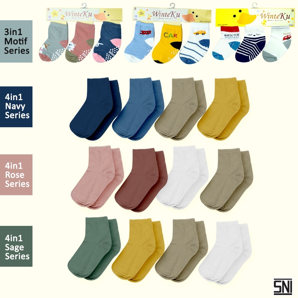 Jual 3in1 Kaos Kaki Bayi Laki-Laki Perempuan Kaos Kaki Motif Random Newborn BY-53-FC Kaos Kaki ...