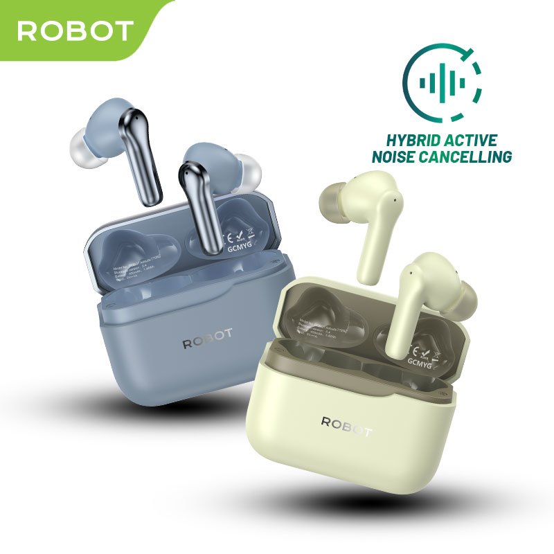 Jual ROBOT TWS Airbuds T70NC Wireless Earbuds ANC ENC Bluetooth 5.4 ...