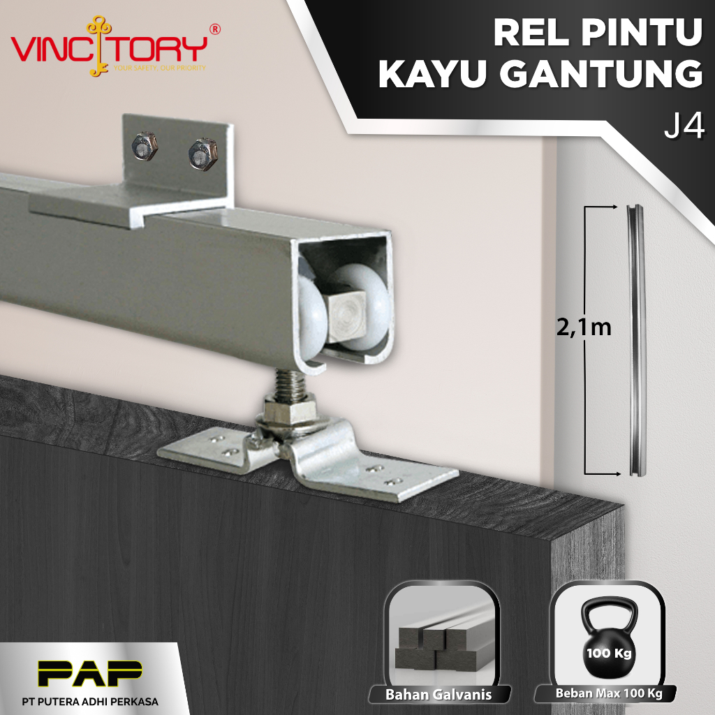 Jual Rel Pintu Kayu Roda Gantung Nylon Sliding Geser Besi Galvanis Rel ...