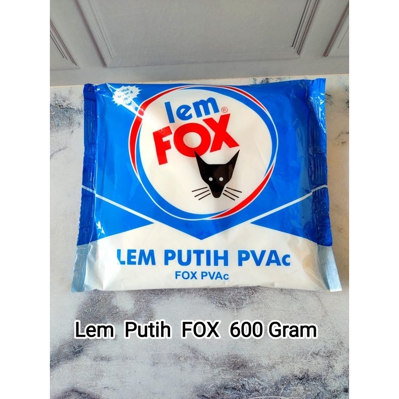 Jual Lem Putih FOX PVAc -600 gram ( Plastik Biru ) | Shopee Indonesia