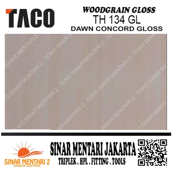 Jual TACO HPL WOODGRAIN GLOSS TH 134 GL DAWN CONCORD GLOSS | Shopee ...