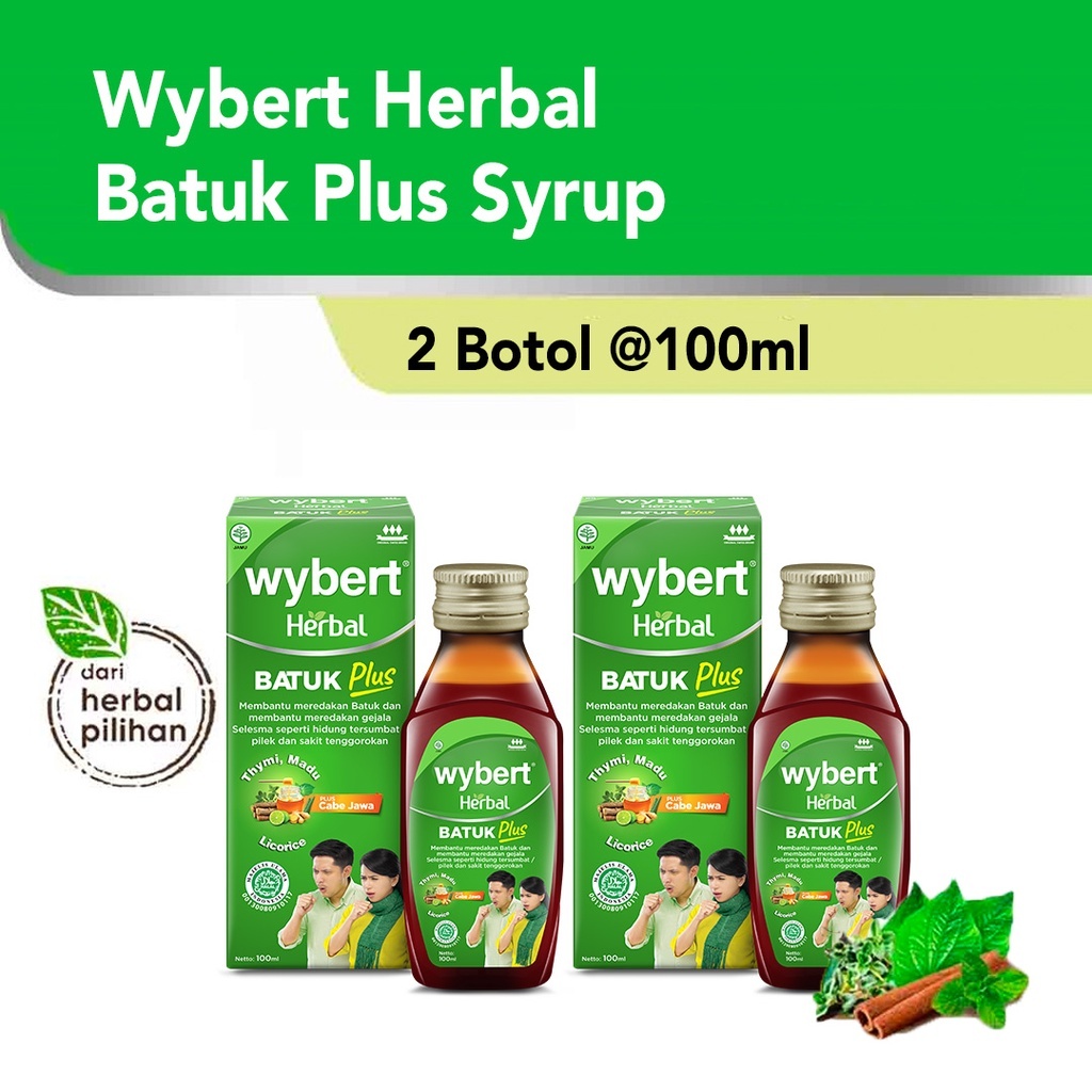 Jual Wybert Herbal Batuk Plus Syrup Botol [100 ML/2pcs] - Exp : 11.2027 ...