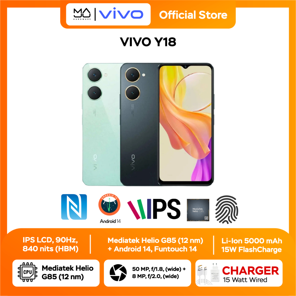 Jual Vivo Y18 4/128 GB Garansi Resmi | Shopee Indonesia