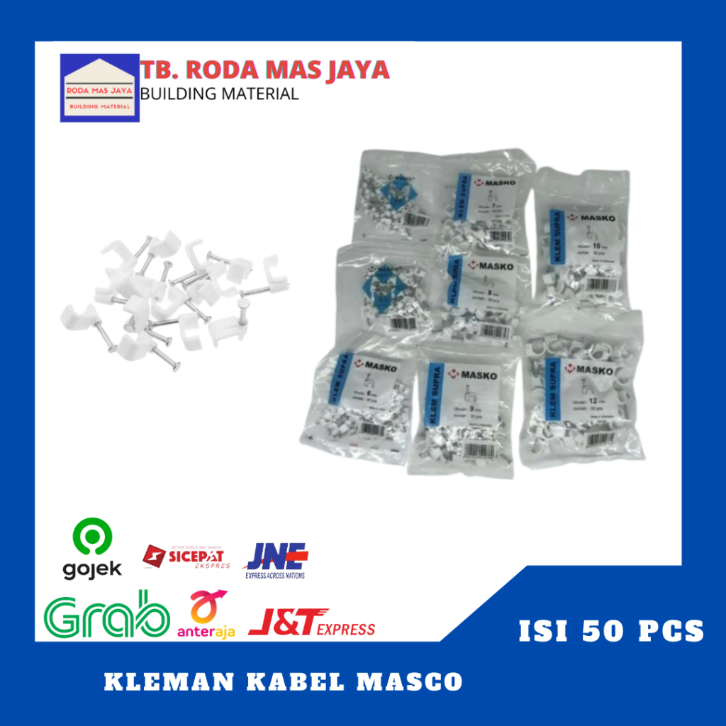 Jual Kleman Kabel/Klem Kabel/Clamp Kabel Paku merk Masco | Shopee Indonesia