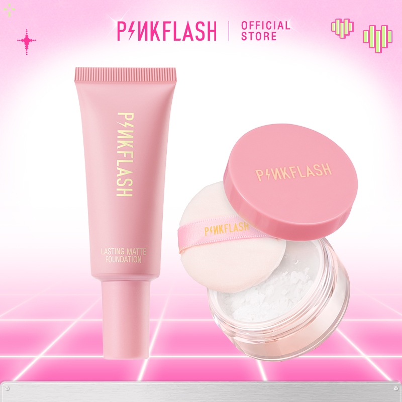 Jual PINKFLASH Matte Flawless Foundation Shine-Free Loose Powder warna ...