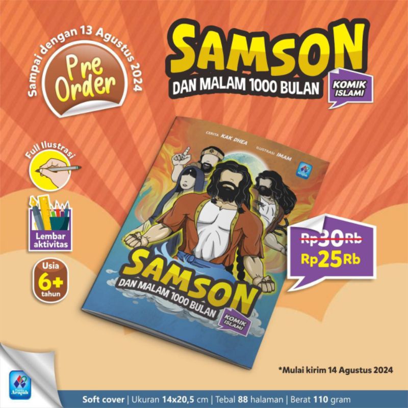 Jual Buku Komik Islami | Samson Dan Malam 1.000 Bulan | Pustaka Arafah | Shopee Indonesia