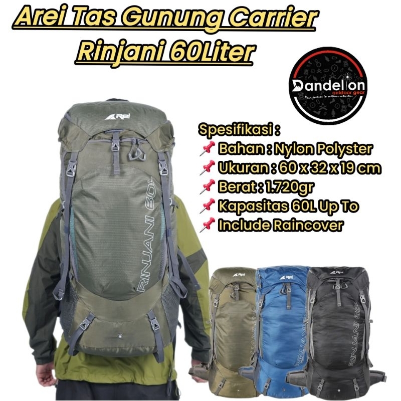 Jual Arei Tas Gunung Carrier Rinjani 60Liter | Shopee Indonesia