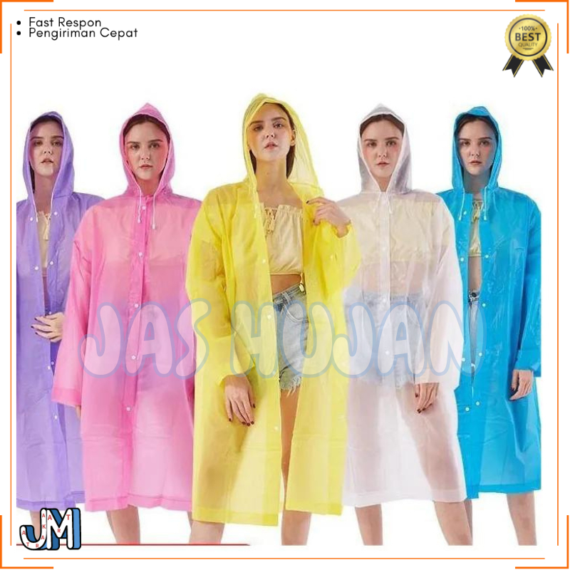 Jual Jas Hujan Dewasa Terusan Polos Tebal / Jas Hujan Kancing ...
