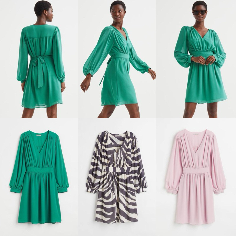Jual HnM V Neck Longsleeve Dress | Shopee Indonesia