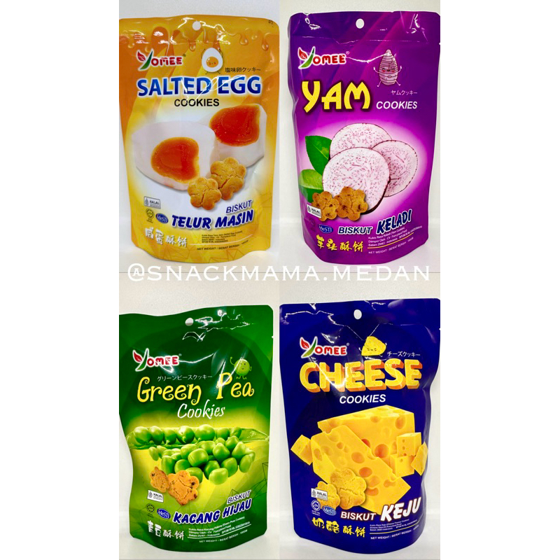 Jual YOMEE COOKIES 100GR 4 VARIAN RASA / SALTED EGG / YAM / GREEN PEA / CHEESE / BISKUIT KELADI ...