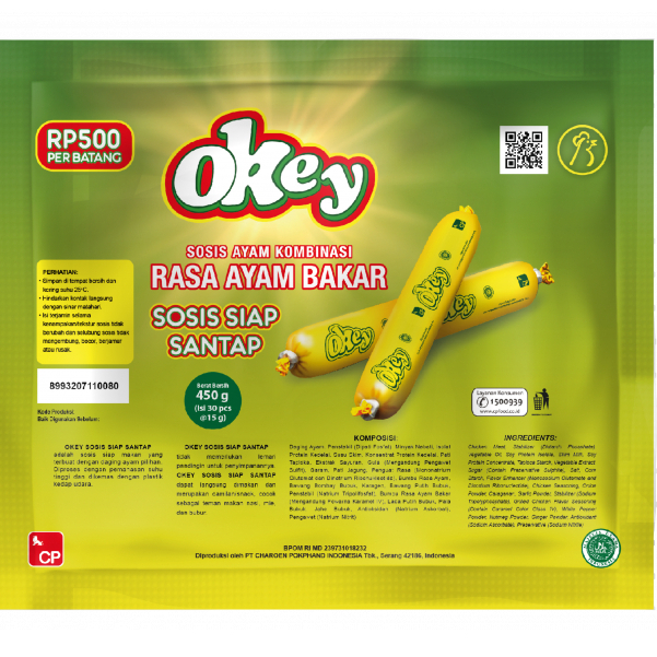 Jual Sosis Okey Rasa Ayam Bakar 450gr isi 30 biji | Shopee Indonesia