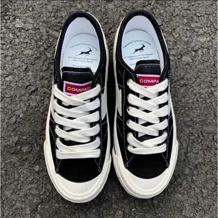 Jual PROMO TERBARU SEPATU COMPASS RETROGRADE LOW BLACK PENDEK SEKOLAH ...