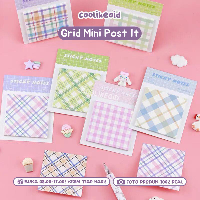 Jual [READY] POST IT STICKY NOTE CATATAN TEMPEL 6x6 ISI 30 BERGARIS ...