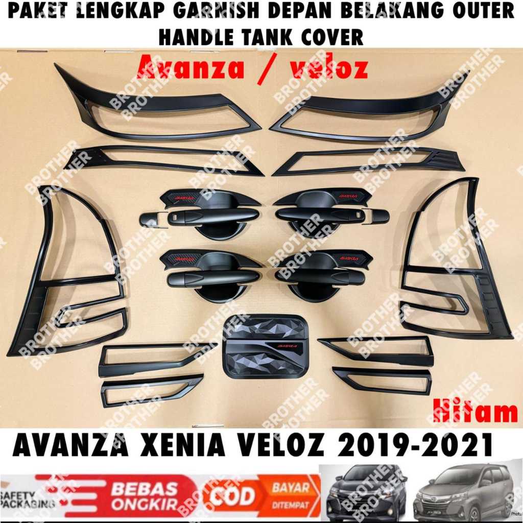 Jual Paket Lengkap Garnish Depan Belakang Outer Handle Tank Cover Avanza Xenia Veloz 2019 2021 ...