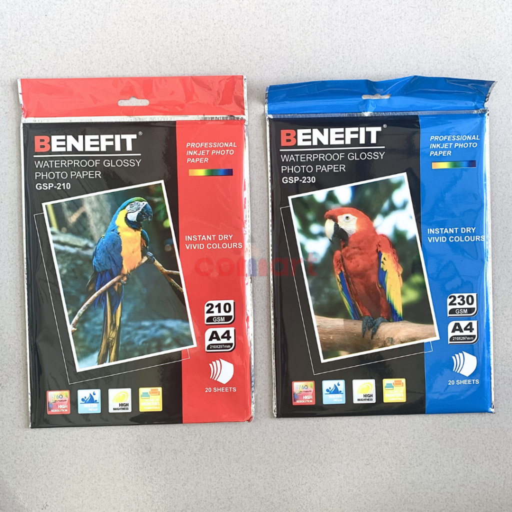 Jual Kertas Photo A4 - Benefit Waterproof Glossy Paper 210 Gsm - 230 ...