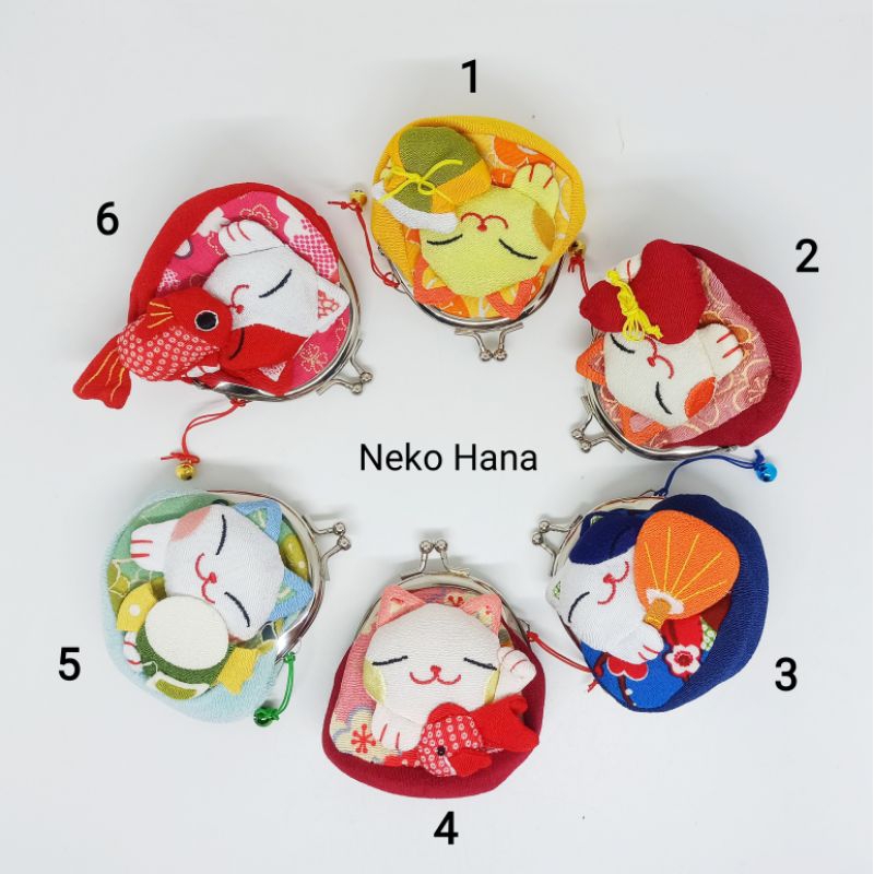 Jual Chirimen Neko Cat Coin Kisslock Wallet Dompet Kucing Kain Khas ...