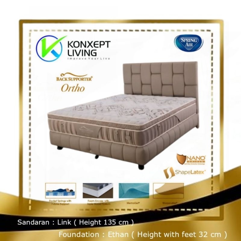 Jual Spring Air Springbed Ortho Sandaran Link FullSet - Spring Bed Full ...