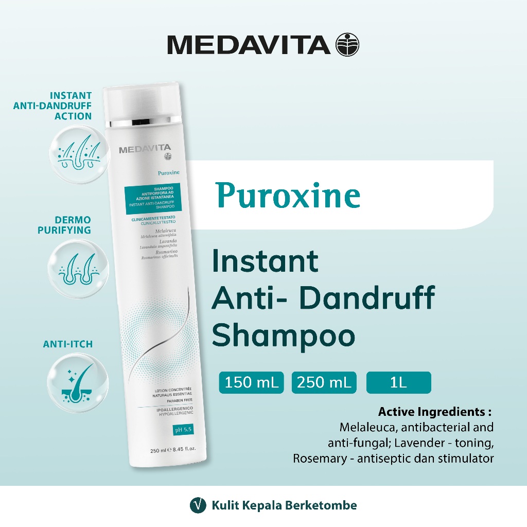 Jual Medavita Puroxine Instant Anti Dandruff Shampoo | sampo anti ...