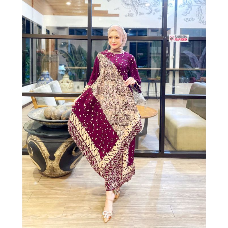 Jual BISA COD Setelan dress wajik maroon pulau burgundy (PREMIUM SATU ...